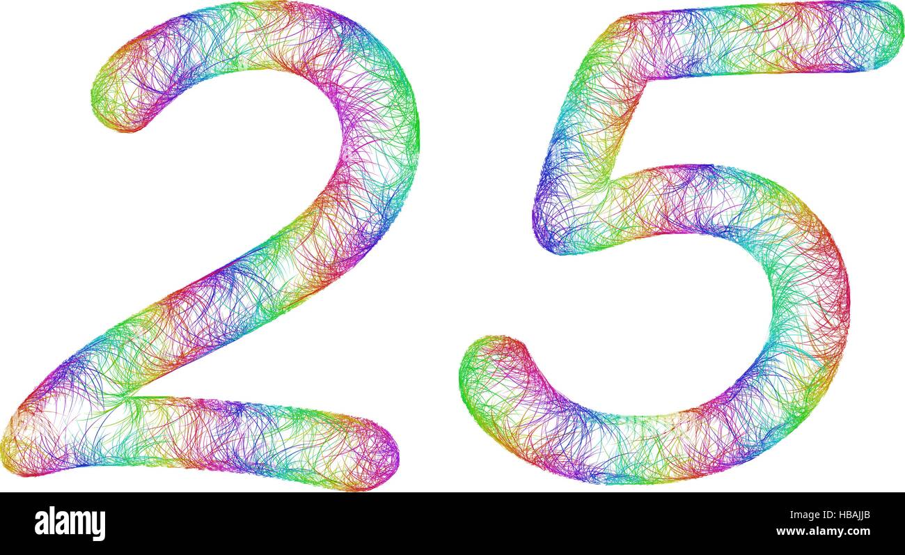 Rainbow sketch anniversary design - number 25 Stock Vector Image & Art ...