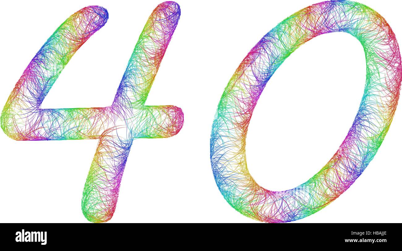 Rainbow sketch anniversary design - number 40 Stock Vector Image & Art ...