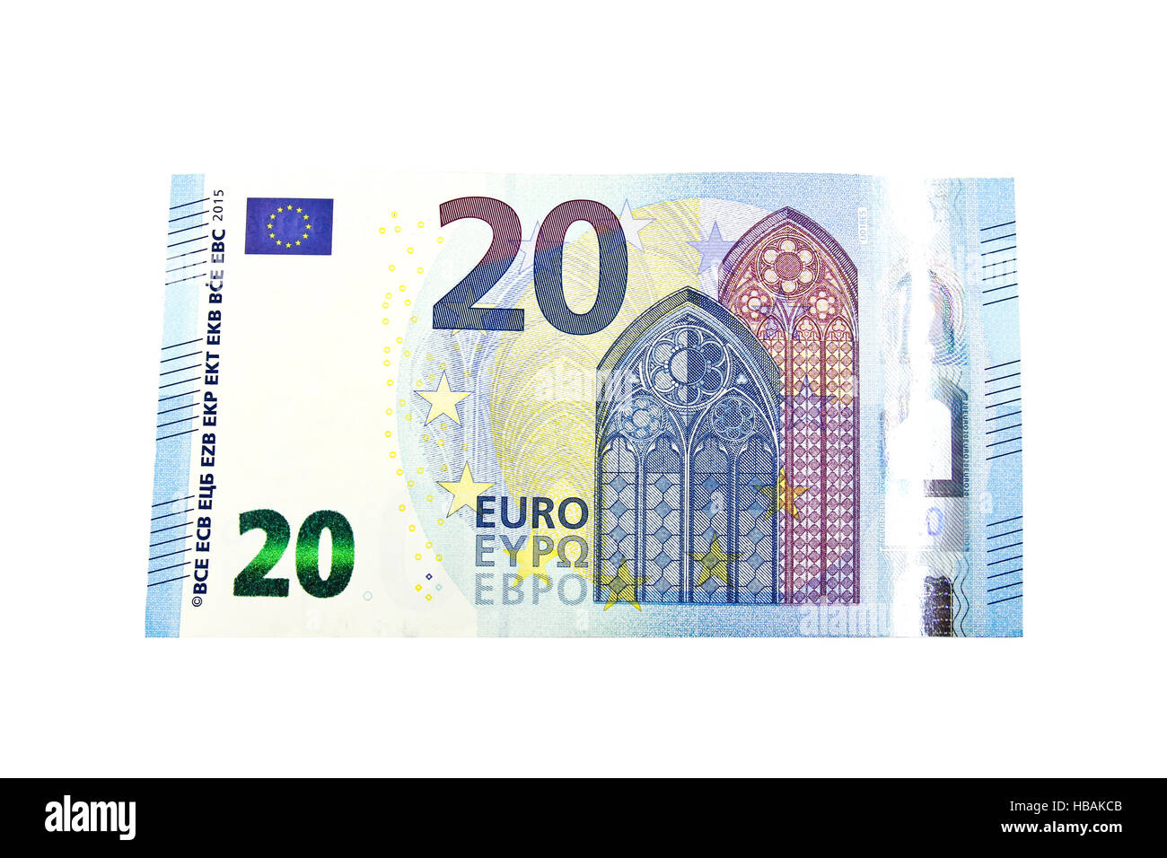 Twenty euro banknote on a white background Stock Photo - Alamy