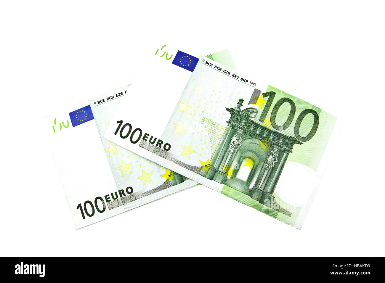One hundred euro banknote on a white background Stock Photo - Alamy