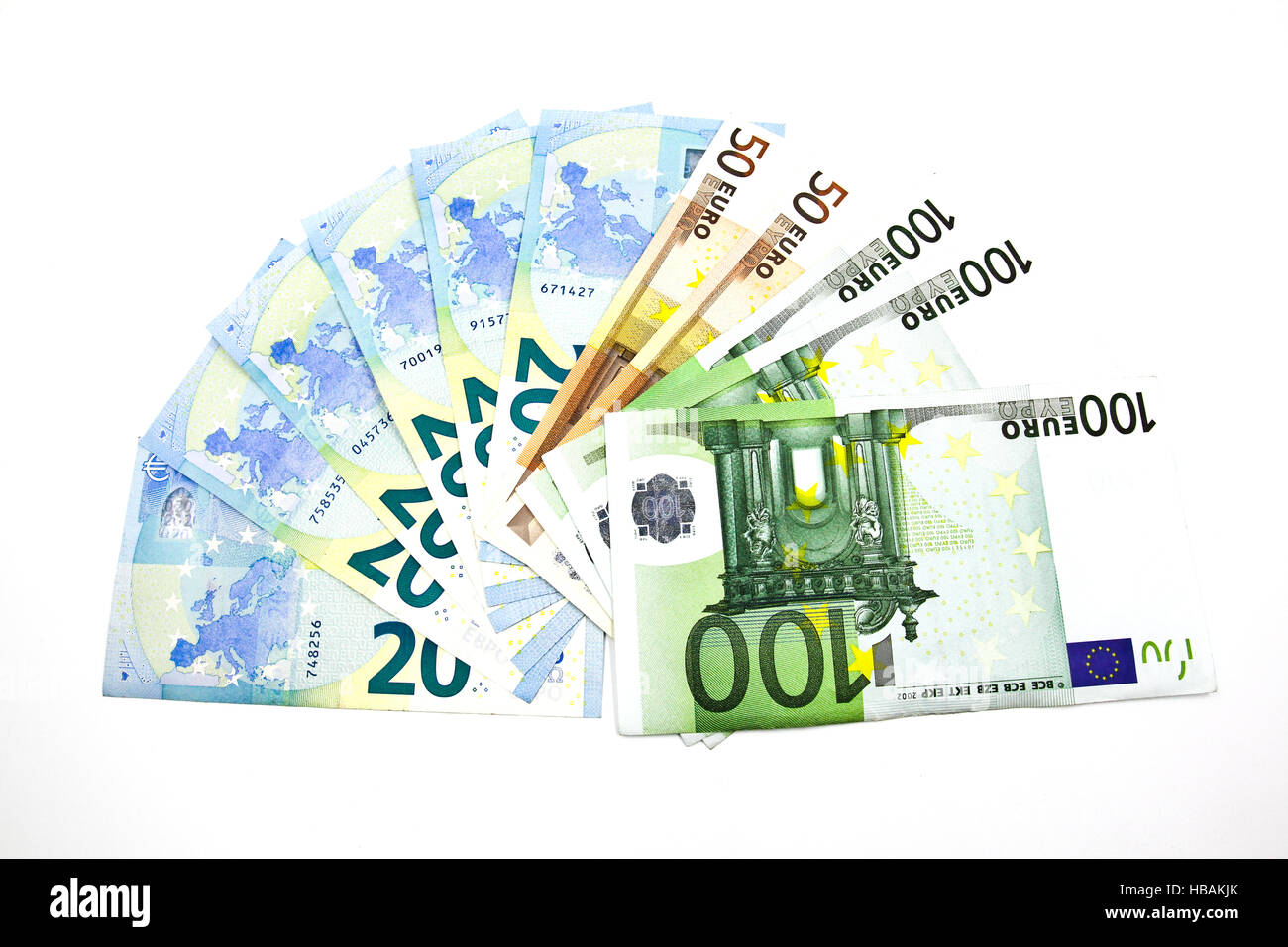Euro banknote on a white background Stock Photo - Alamy