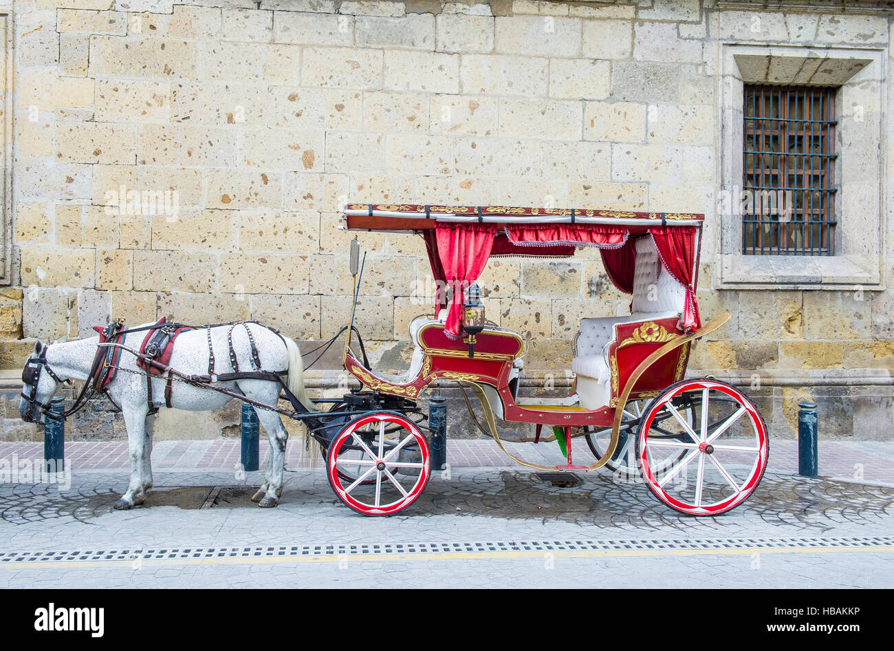 GUADALAJARA , MEXICO - AUG 29 : Horse drawn wagon in Guadalajara ...