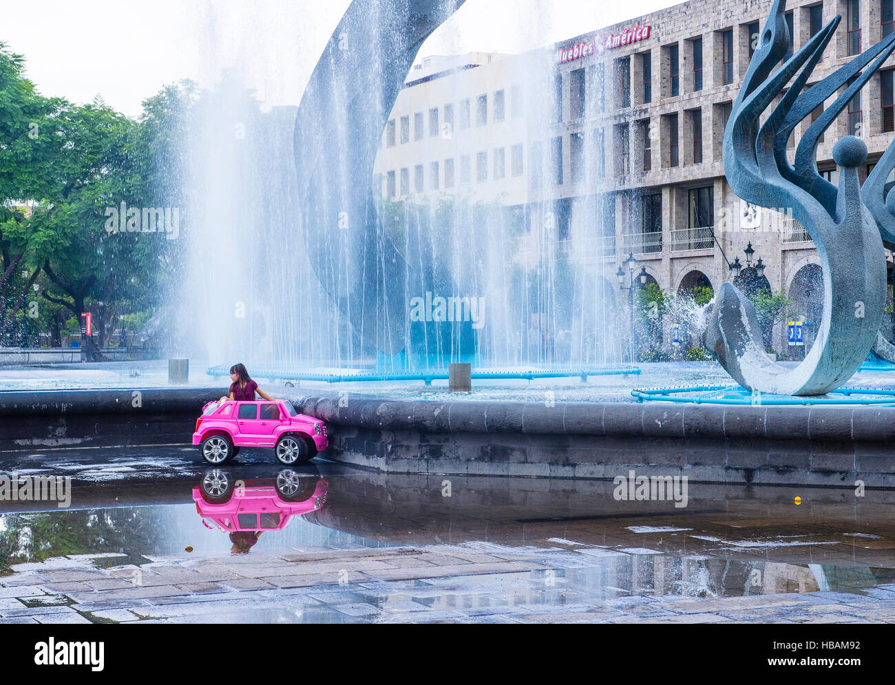 GUADALAJARA , MEXICO - AUG 29 : The Fuente de la Inmolacion de ...