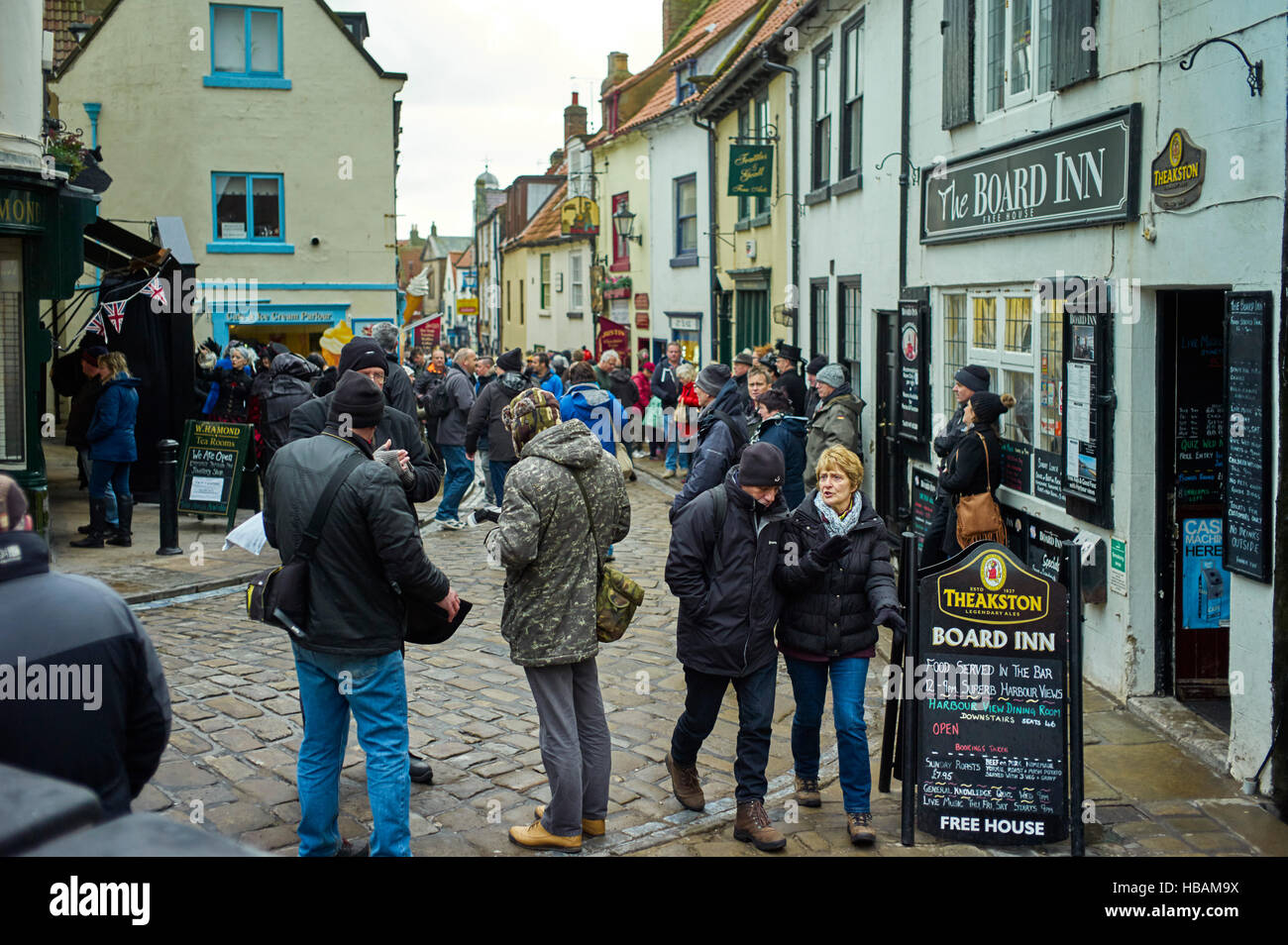 Street scene in Whitby at Goth weekend Stock Photo - Alamy