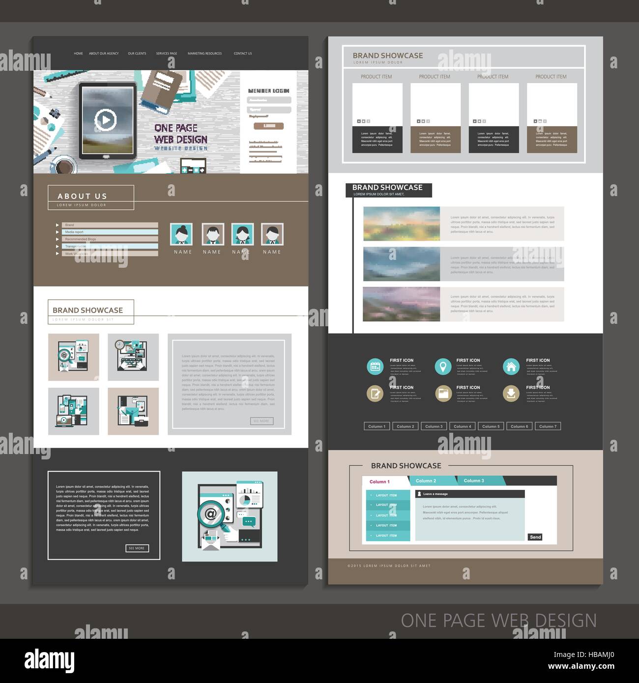 modern technology one page website design template Stock Vector Image ...