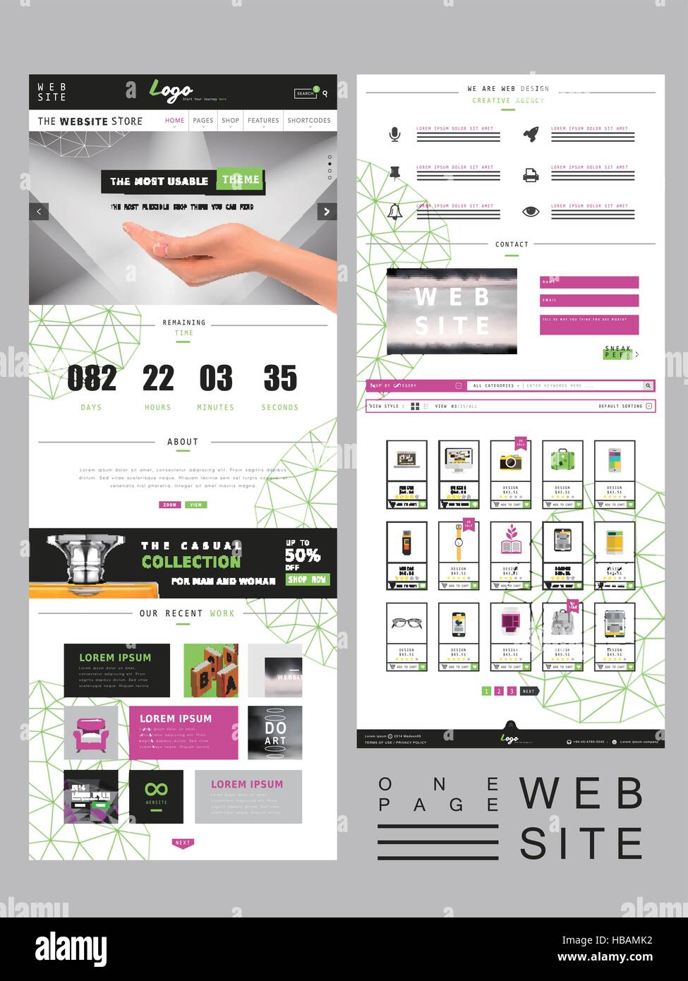 modern creative one page website design template Stock Vector Image ...