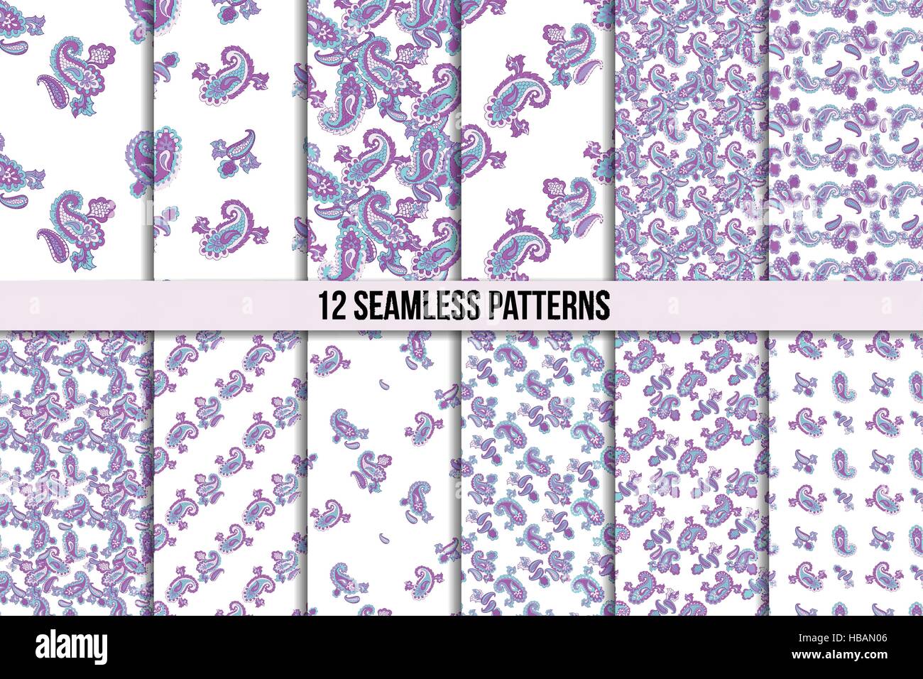 Seamless paisley pattern set Stock Vector Image & Art - Alamy