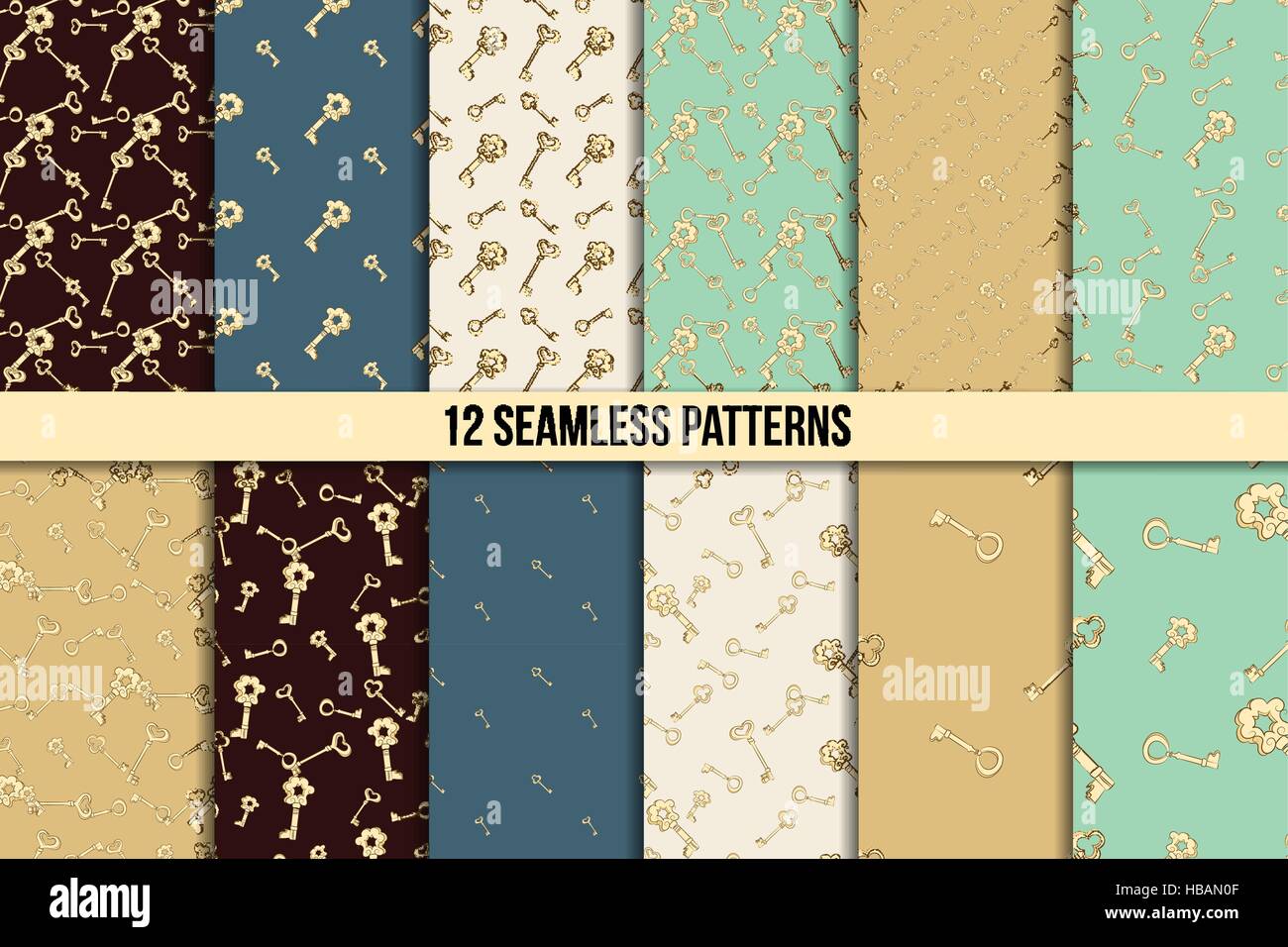 Seamless keys pattern set Stock Vector Image & Art - Alamy