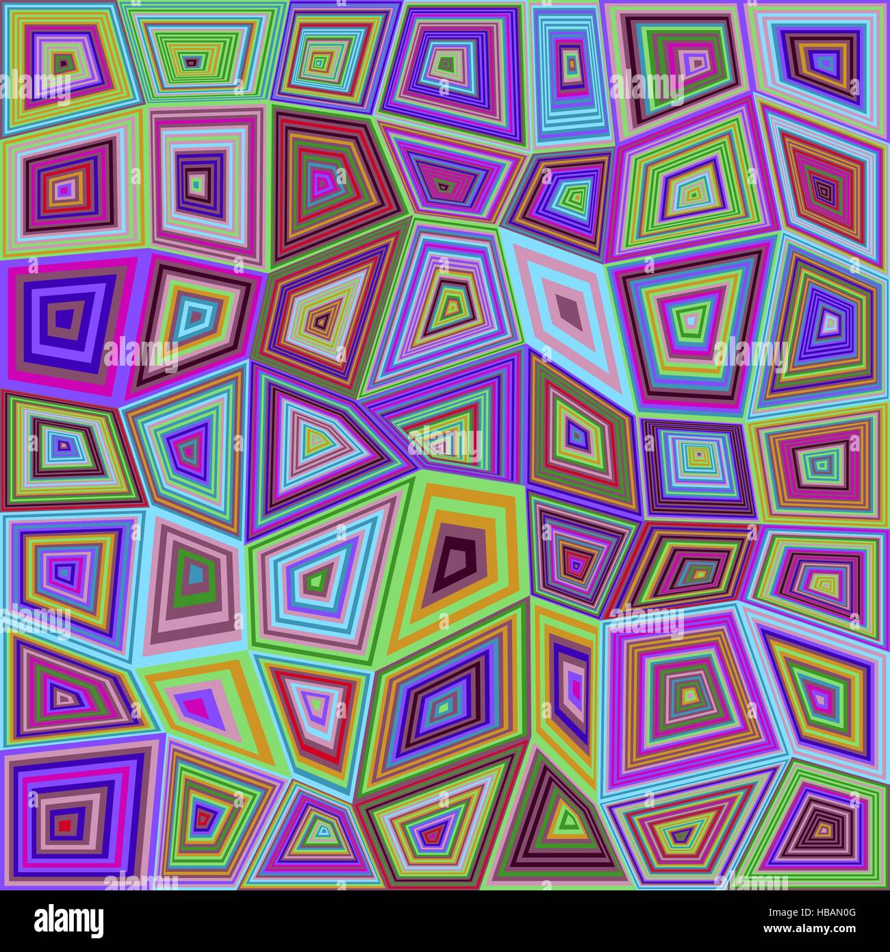 Multicolored concentric rectangle tile mosaic pattern background Stock ...