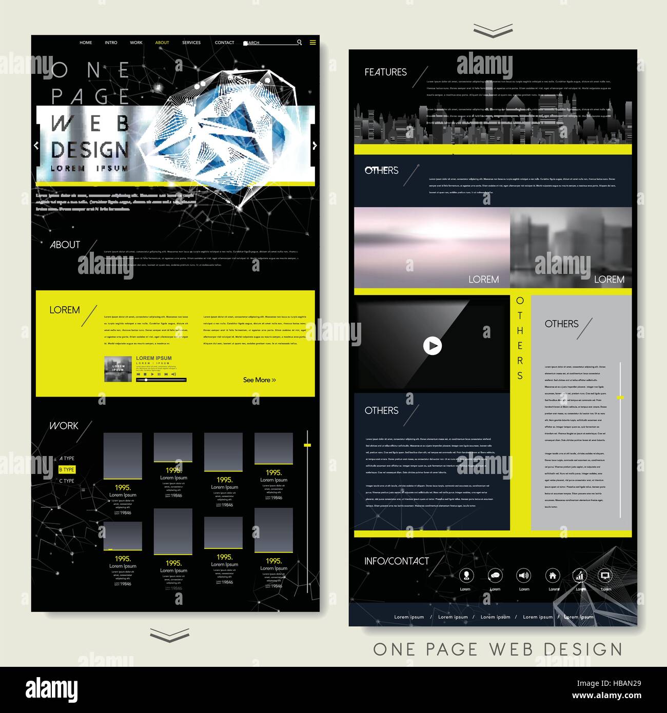 fashionable one page website design template with sparkling diamond ...