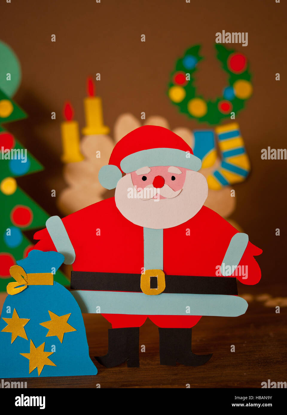 funny Santa Claus made of cardboard Stock Photo - Alamy