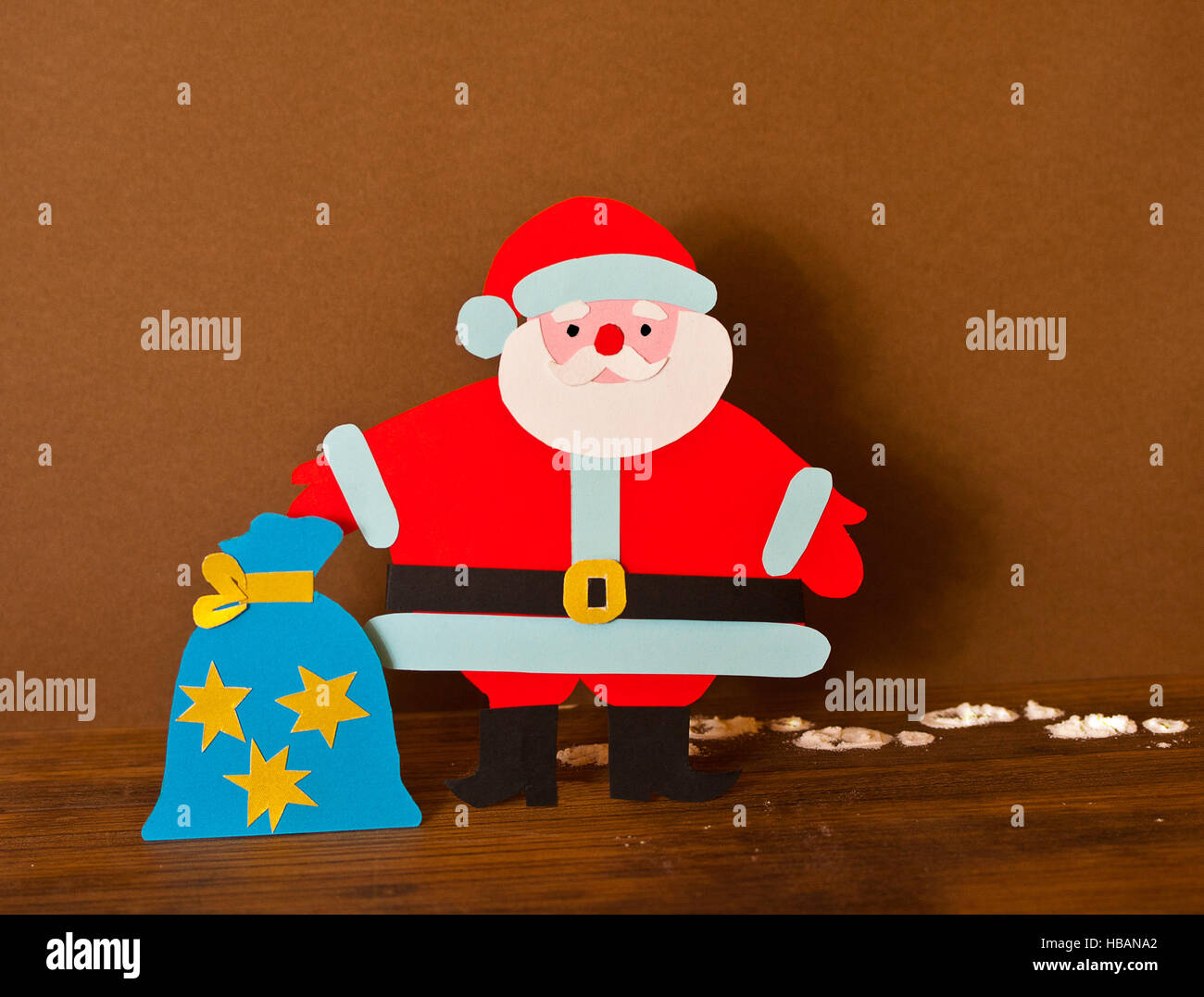 funny Santa Claus made of cardboard Stock Photo - Alamy