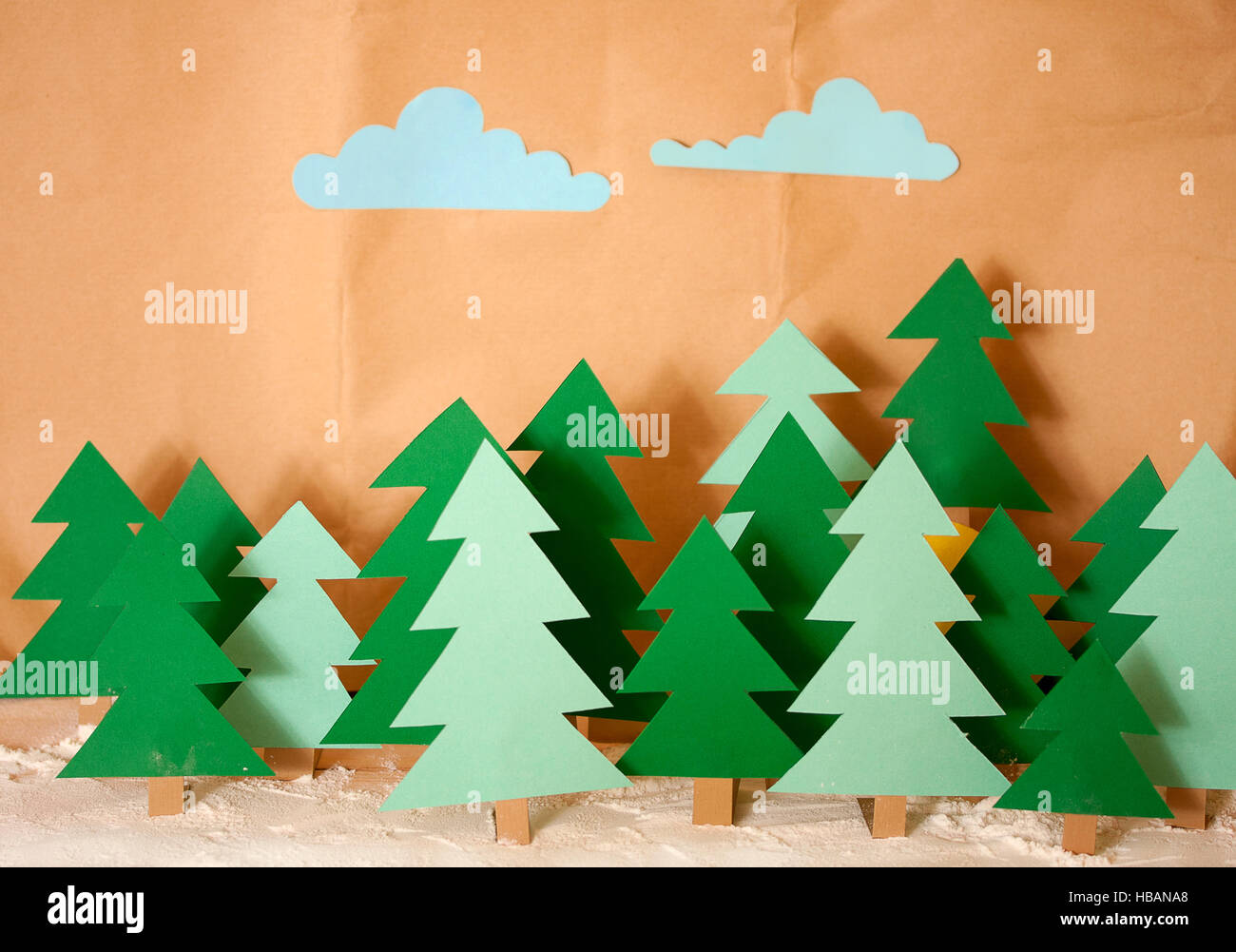 Toy snowy forest Stock Photo - Alamy