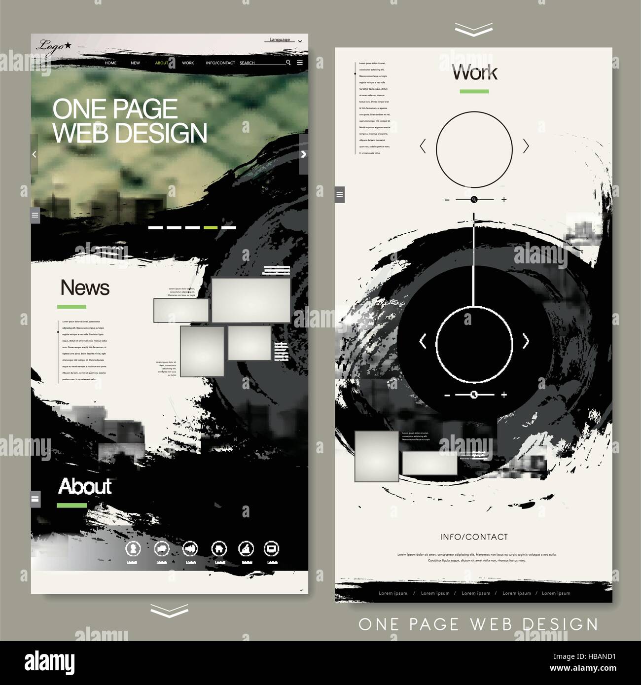 one page website template design in calligraphy style Stock Vector ...