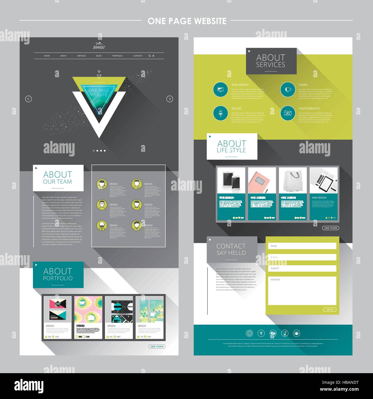 Geometric one page website Stock Vector Images - Alamy