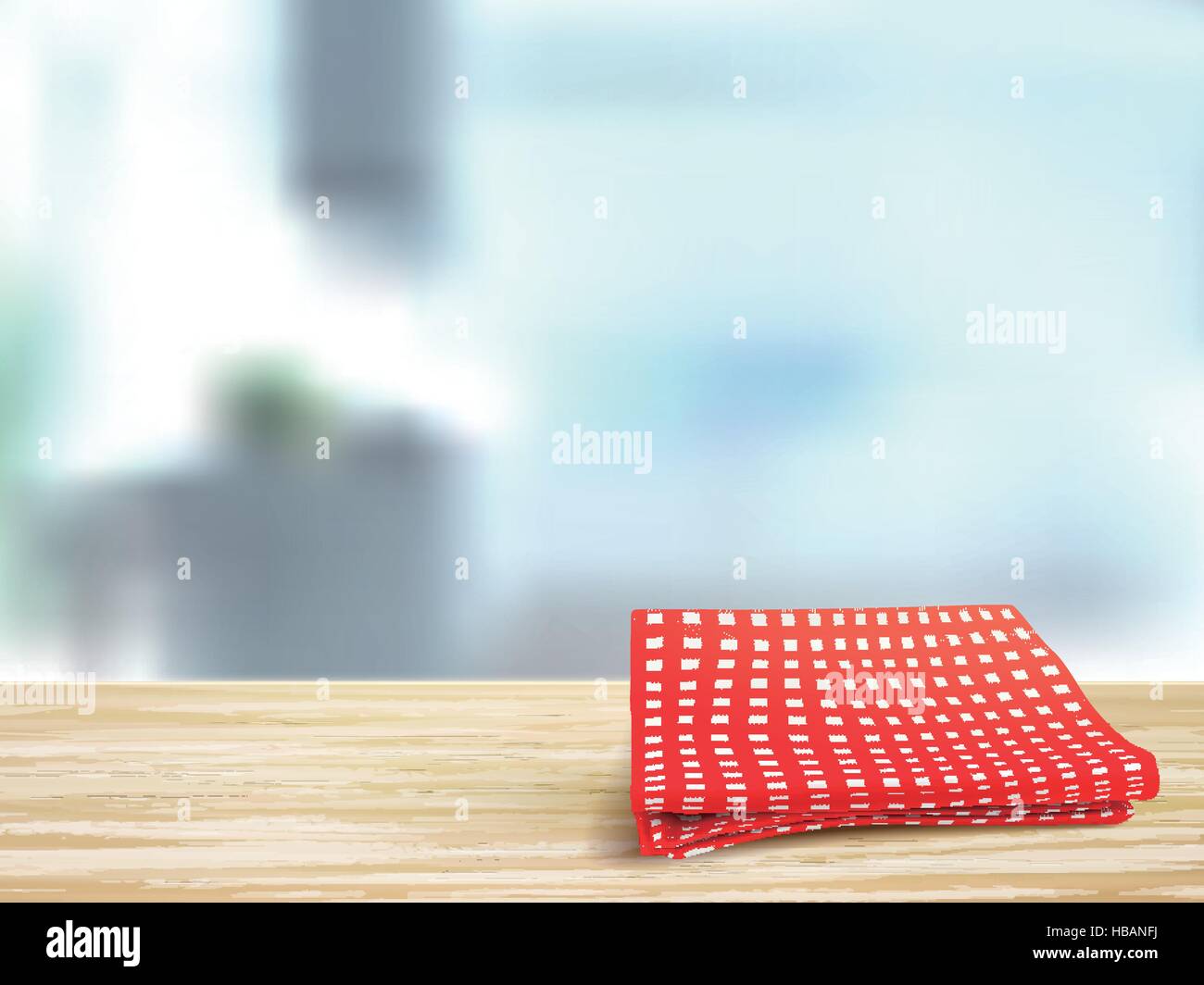 closeup look of wooden desk and tablecloth in room Stock Vector Image ...