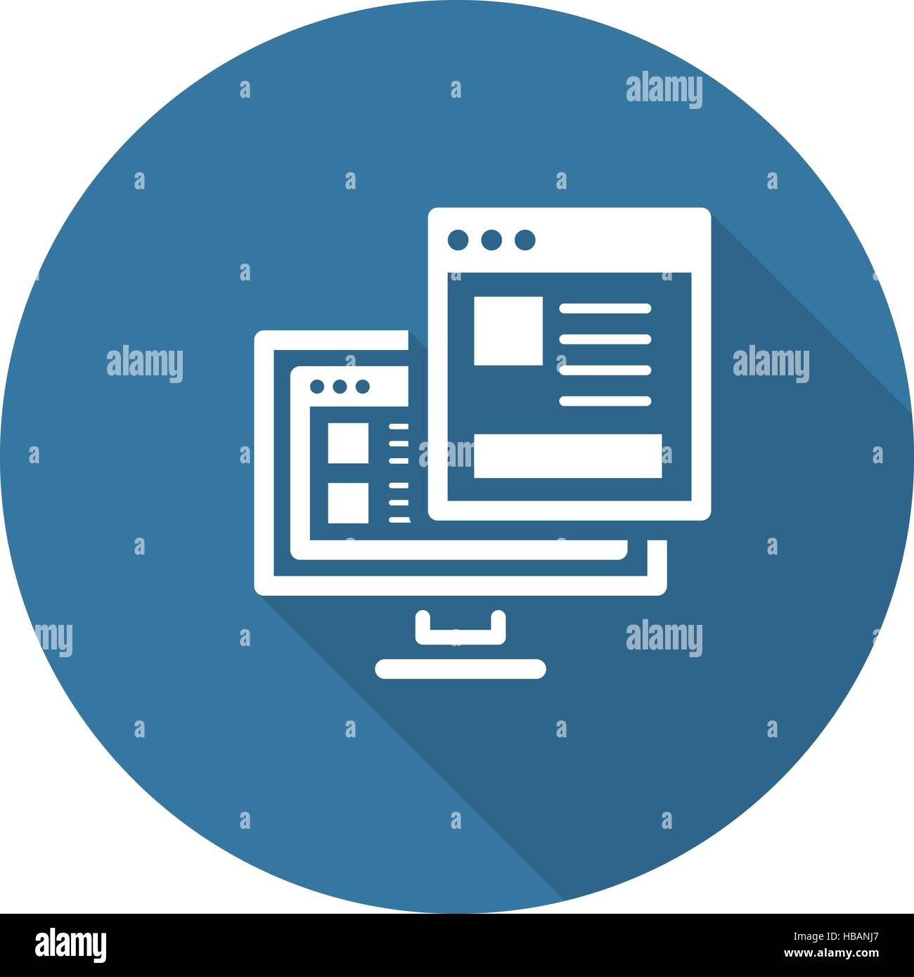 Landing Page Icon. Flat Design Stock Vector Image & Art - Alamy
