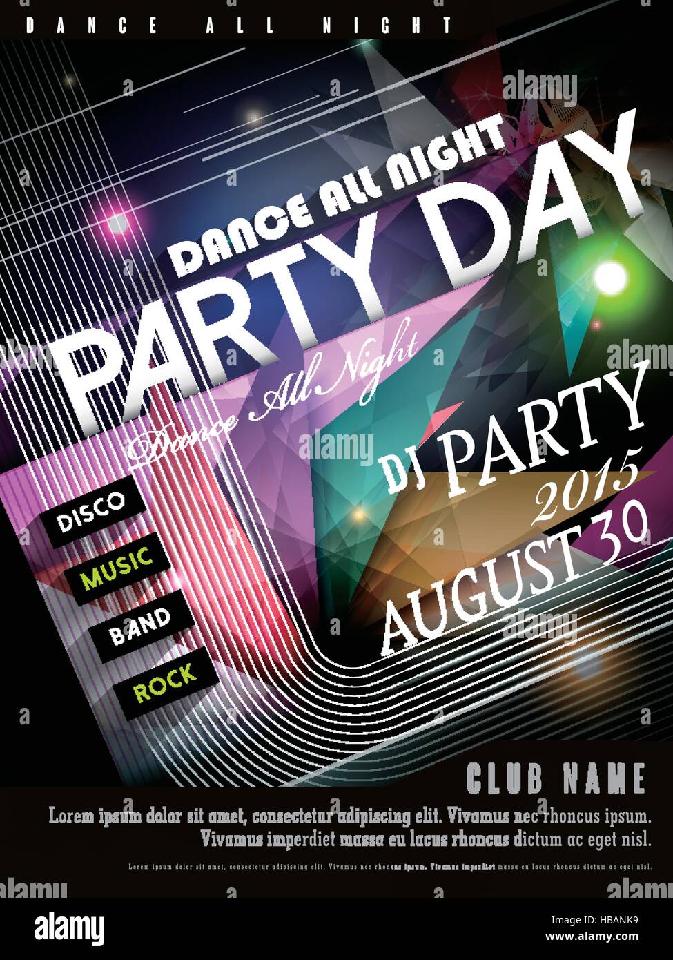 modern party poster design with geometric elements Stock Vector Image ...