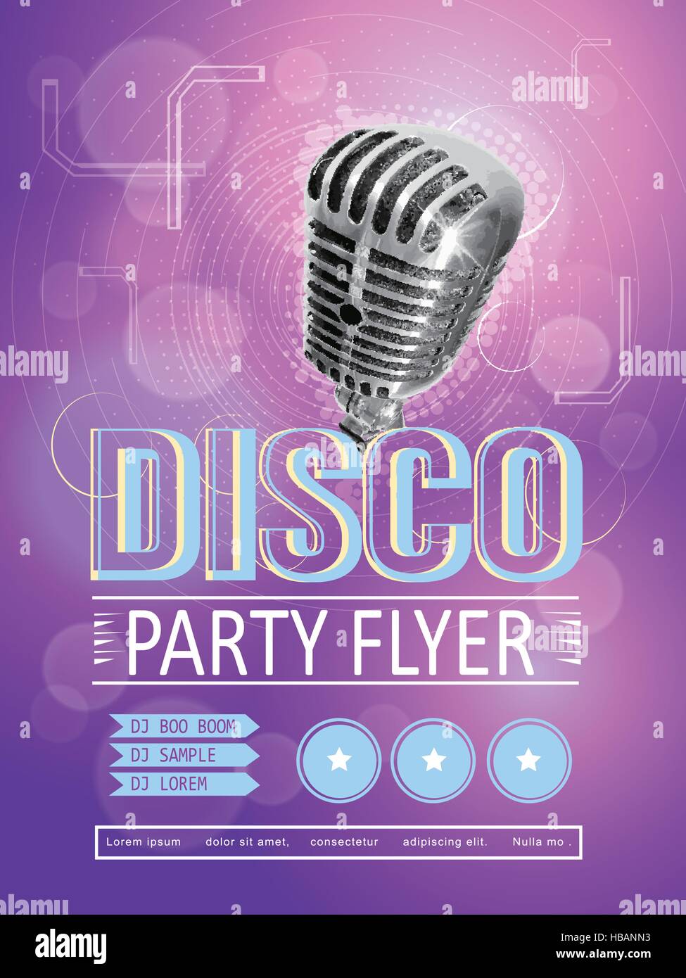 modern disco party poster design with glossy microphone Stock Vector ...
