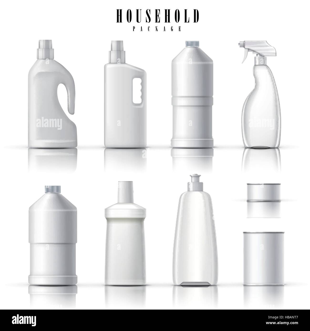 household package collection set isolated on white background Stock ...