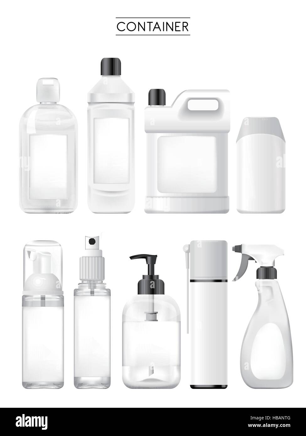 container collection set isolated on white background Stock Vector ...