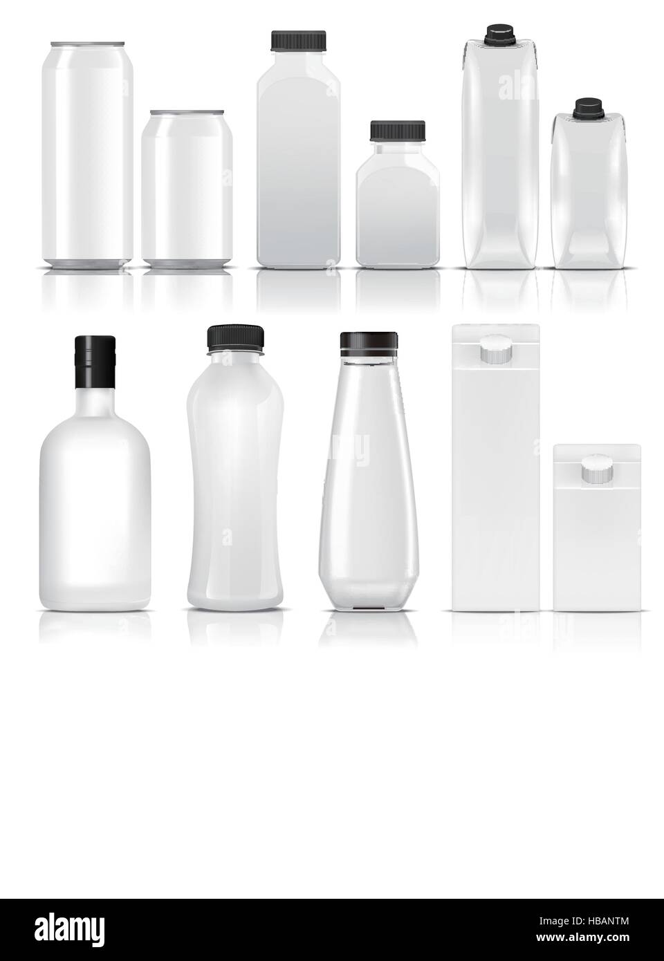 drink container collection set isolated on white background Stock ...