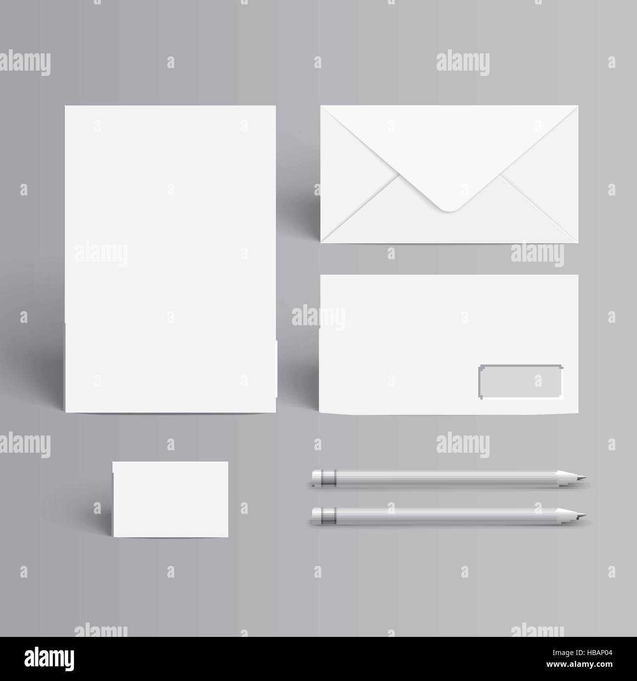 business stationery set isolated on grey background Stock Vector Image ...
