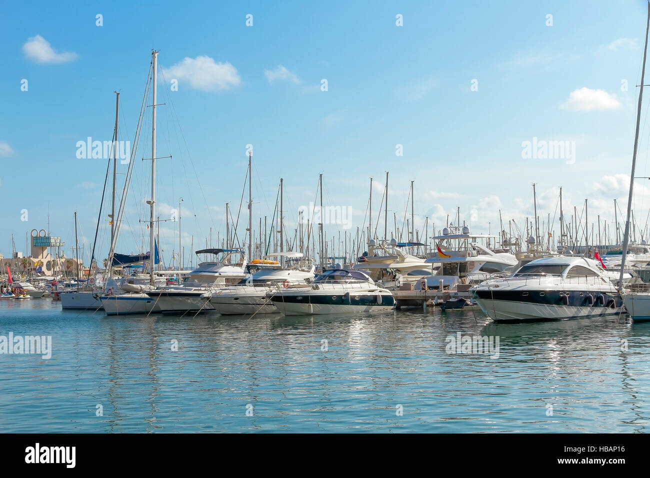 yachts in the harbor of alicante, spain Stock Photo - Alamy