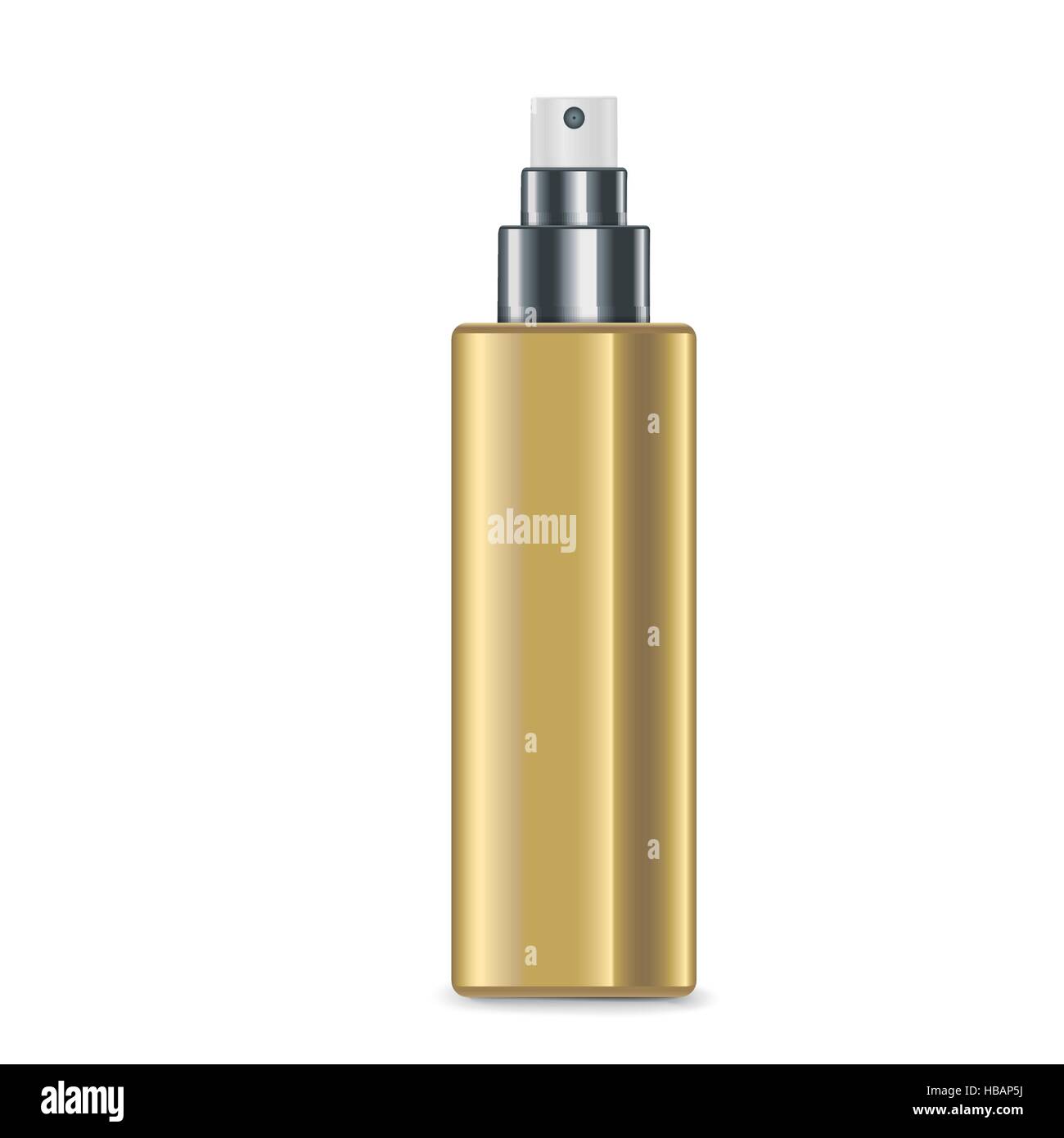 cosmetic golden spray bottle isolated on white background Stock Vector ...