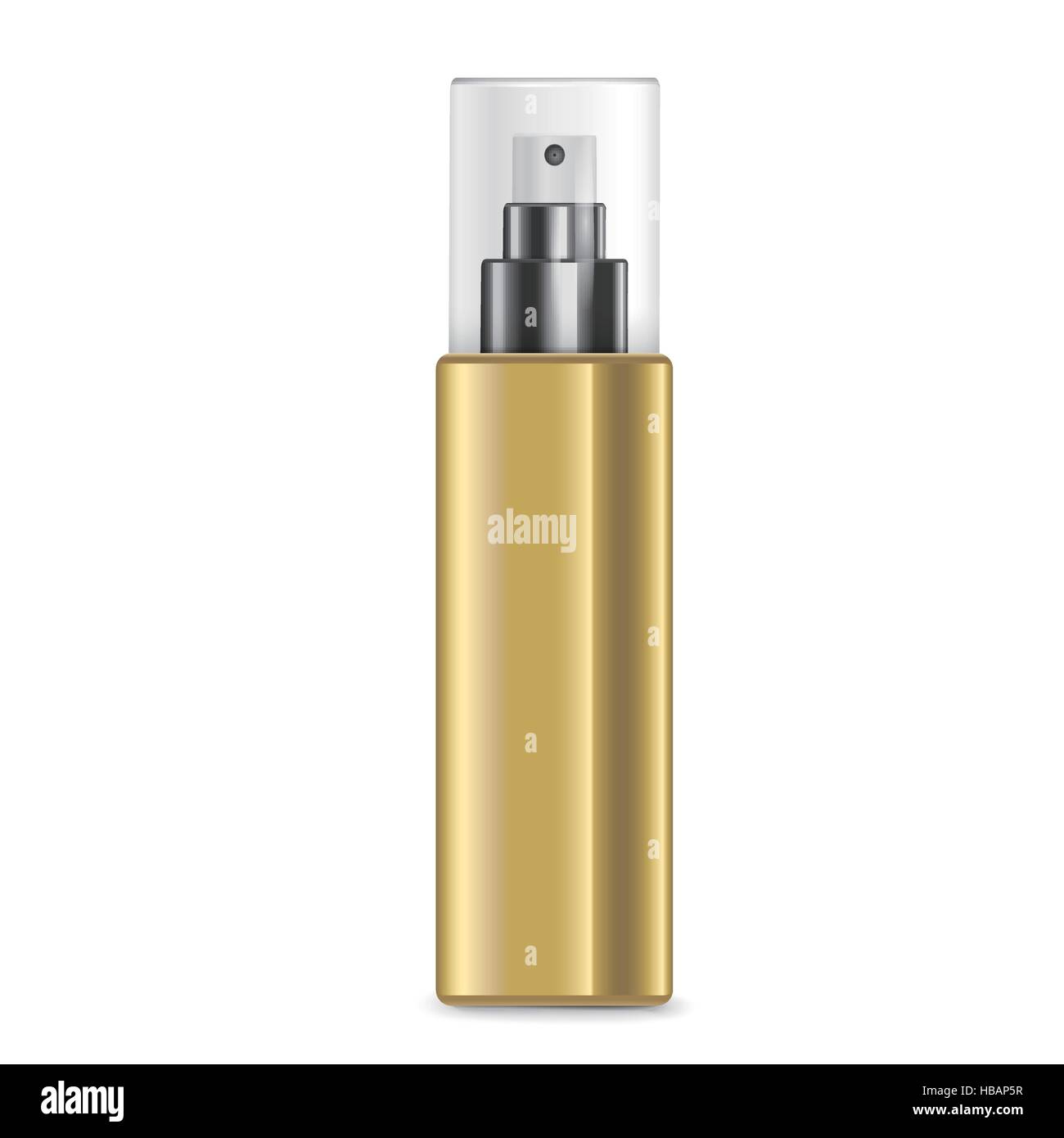 cosmetic golden spray bottle isolated on white background Stock Vector ...