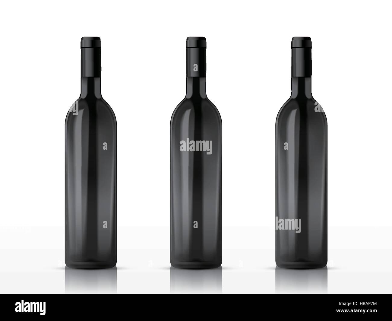 high class champagne bottles isolated on white background Stock Vector ...