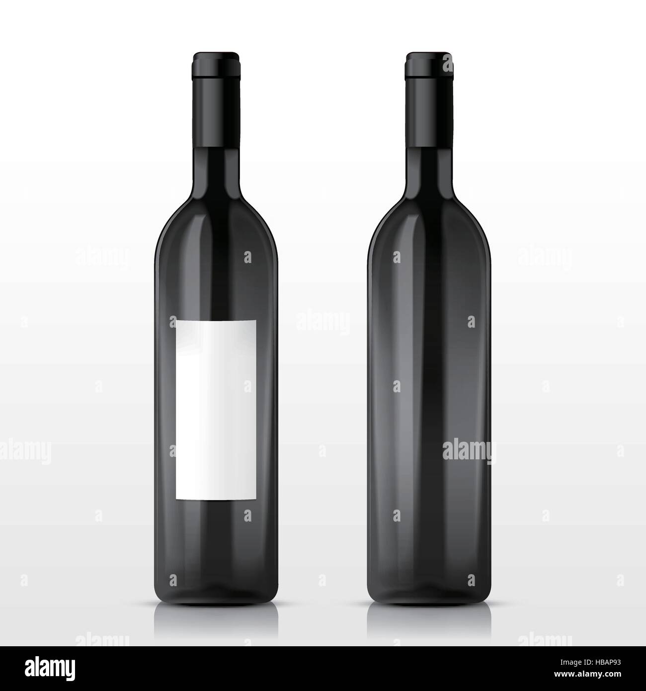 high class champagne bottles with label isolated on white background ...