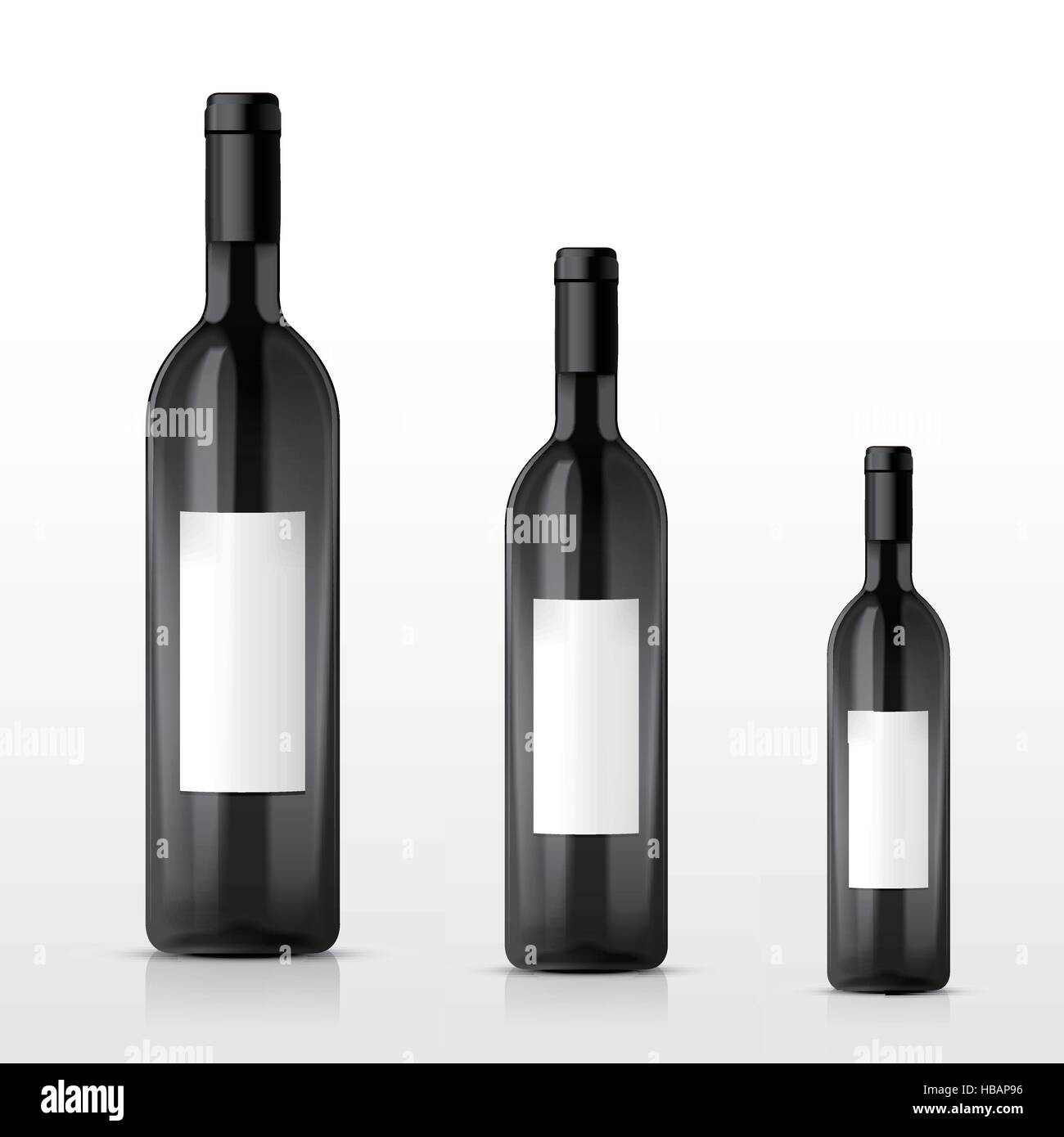 high class champagne bottles with label isolated on white background ...