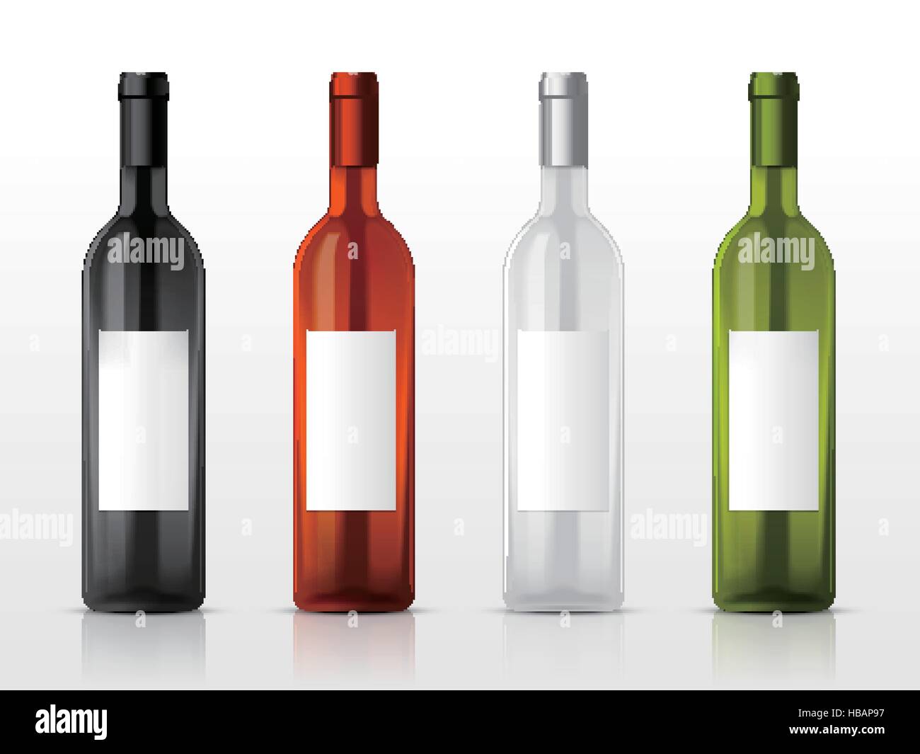 high class champagne bottles with label isolated on white background ...