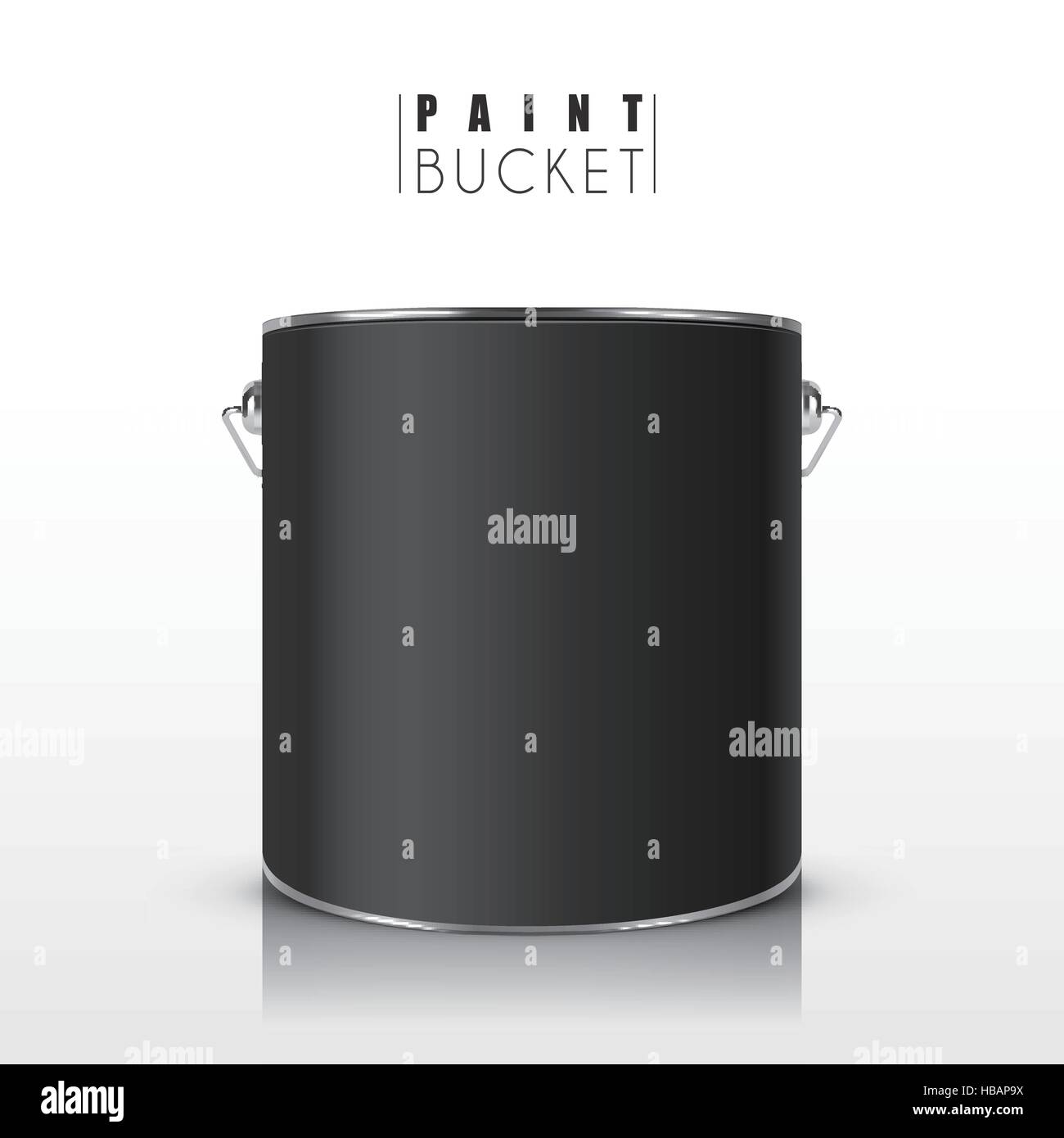black paint bucket isolated on white background Stock Vector Image ...
