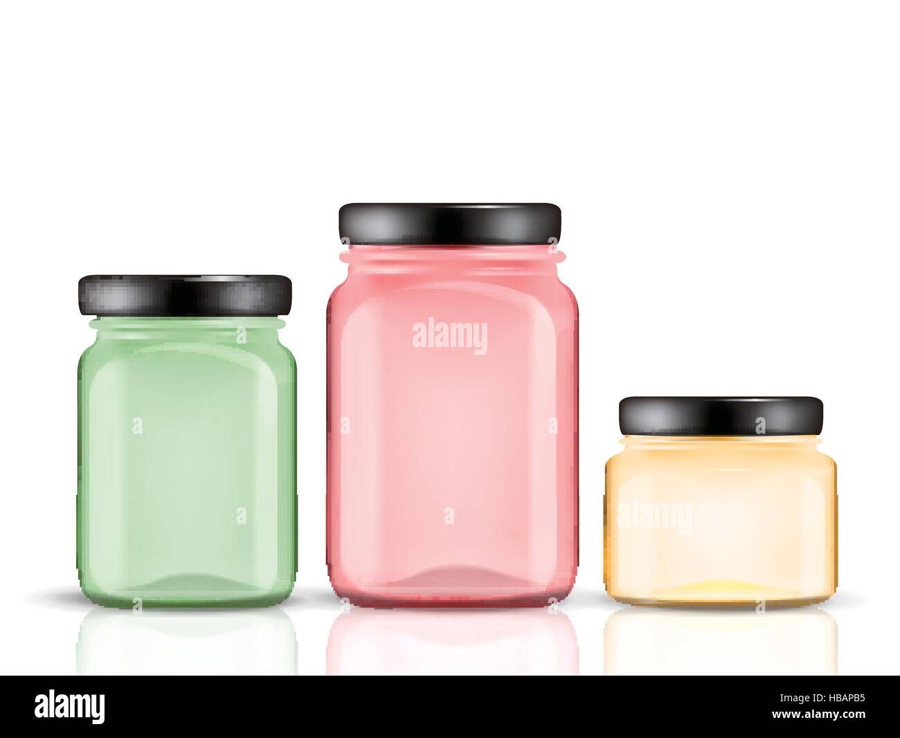 colorful glass jars set isolated on white background Stock Vector Image ...