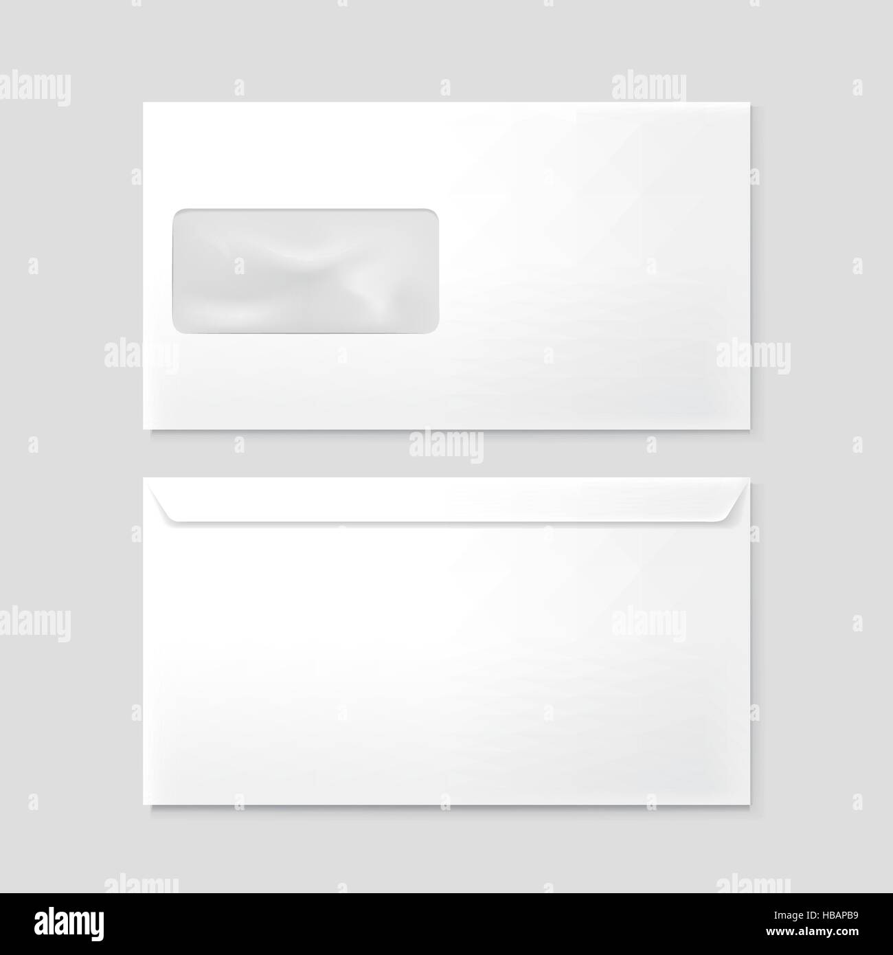 blank envelopes with window isolated on grey background Stock Vector ...