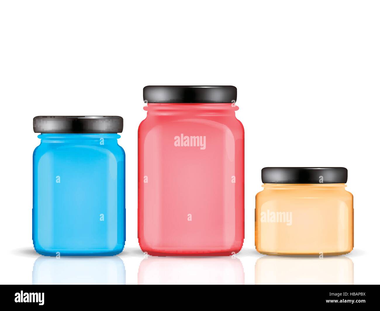colorful glass jars set isolated on white background Stock Vector Image ...