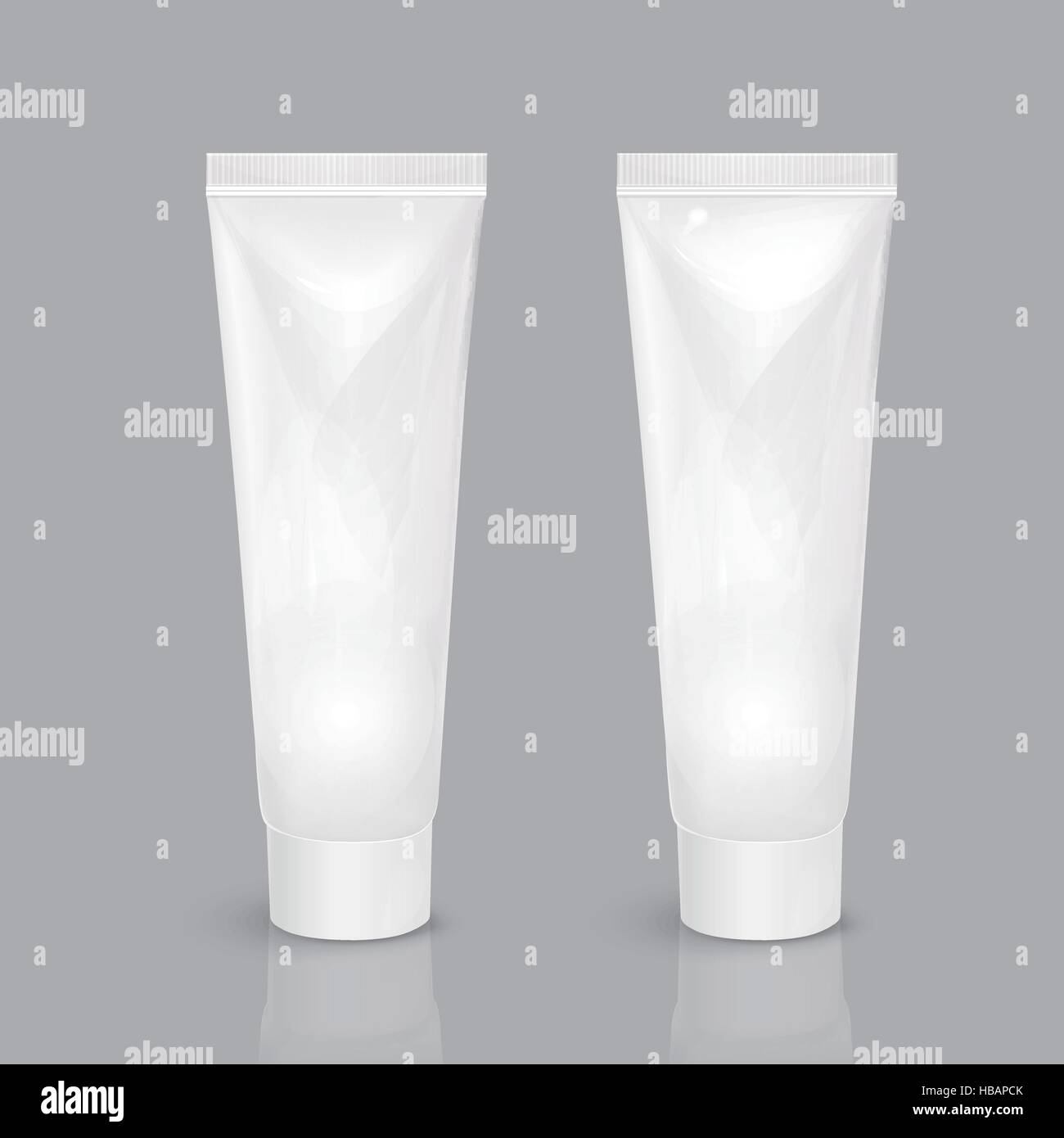 blank cosmetic tubes isolated on grey background Stock Vector Image ...