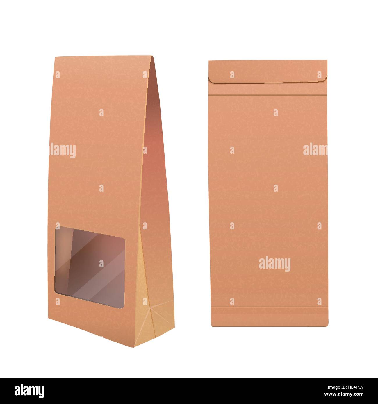 paper bag with window isolated on white background Stock Vector Image ...