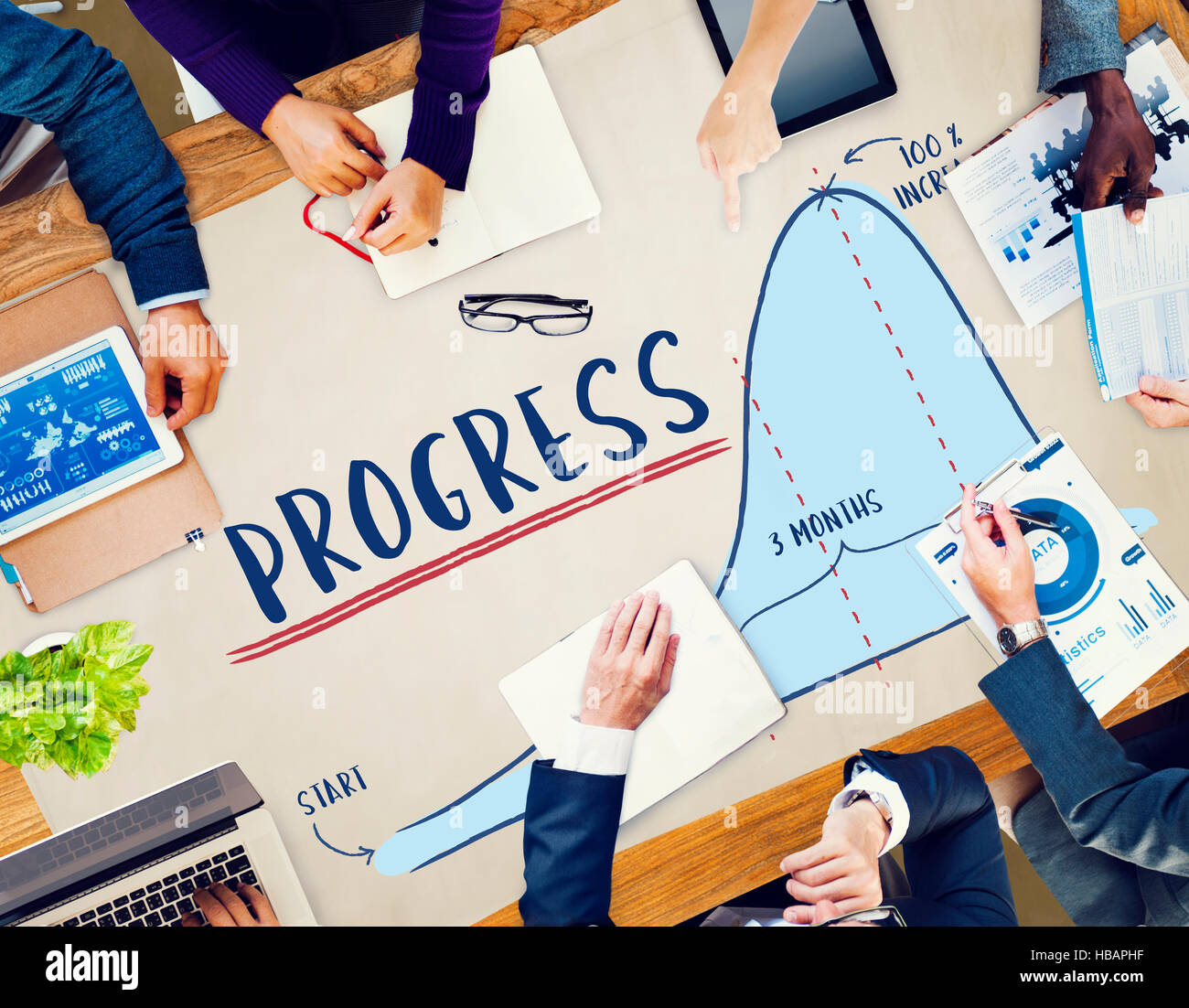 Progress Report Analytics Strategy Concept Stock Photo - Alamy