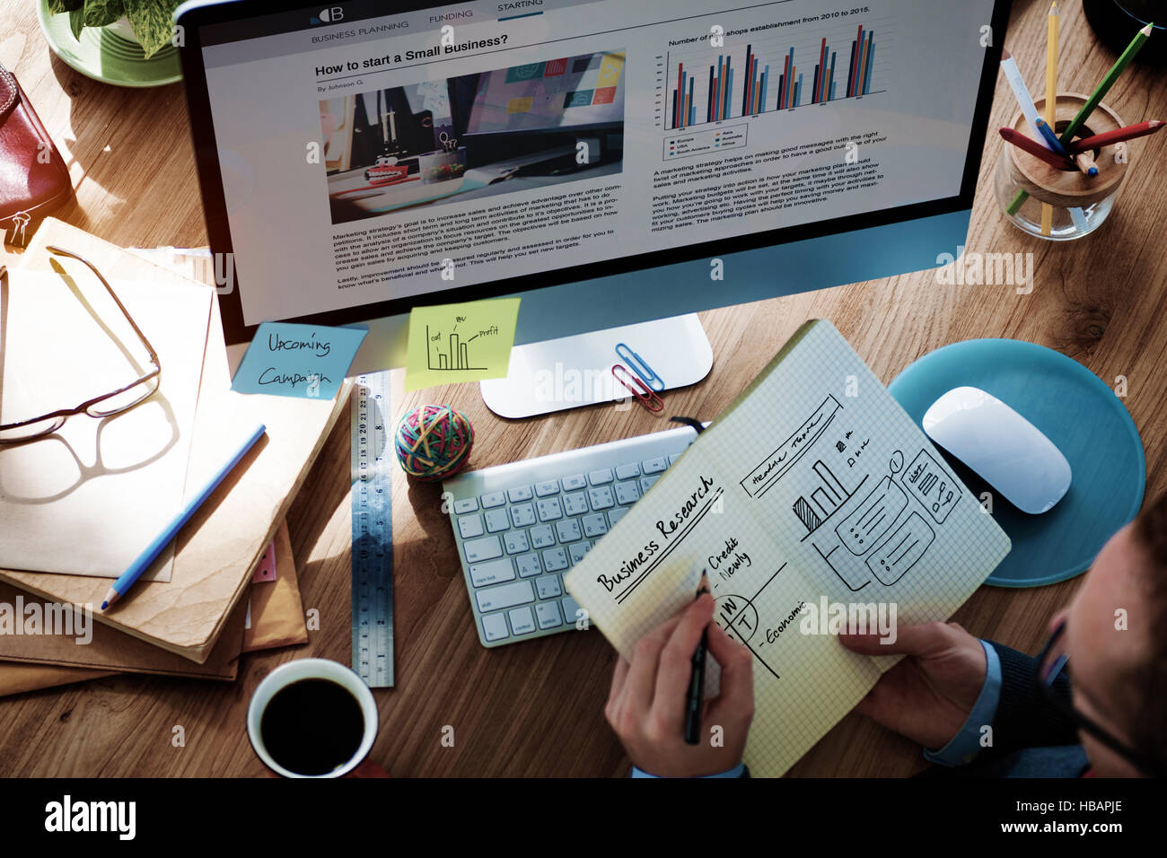 Business Plan Graph Growth Writing Notebook Concept Stock Photo - Alamy