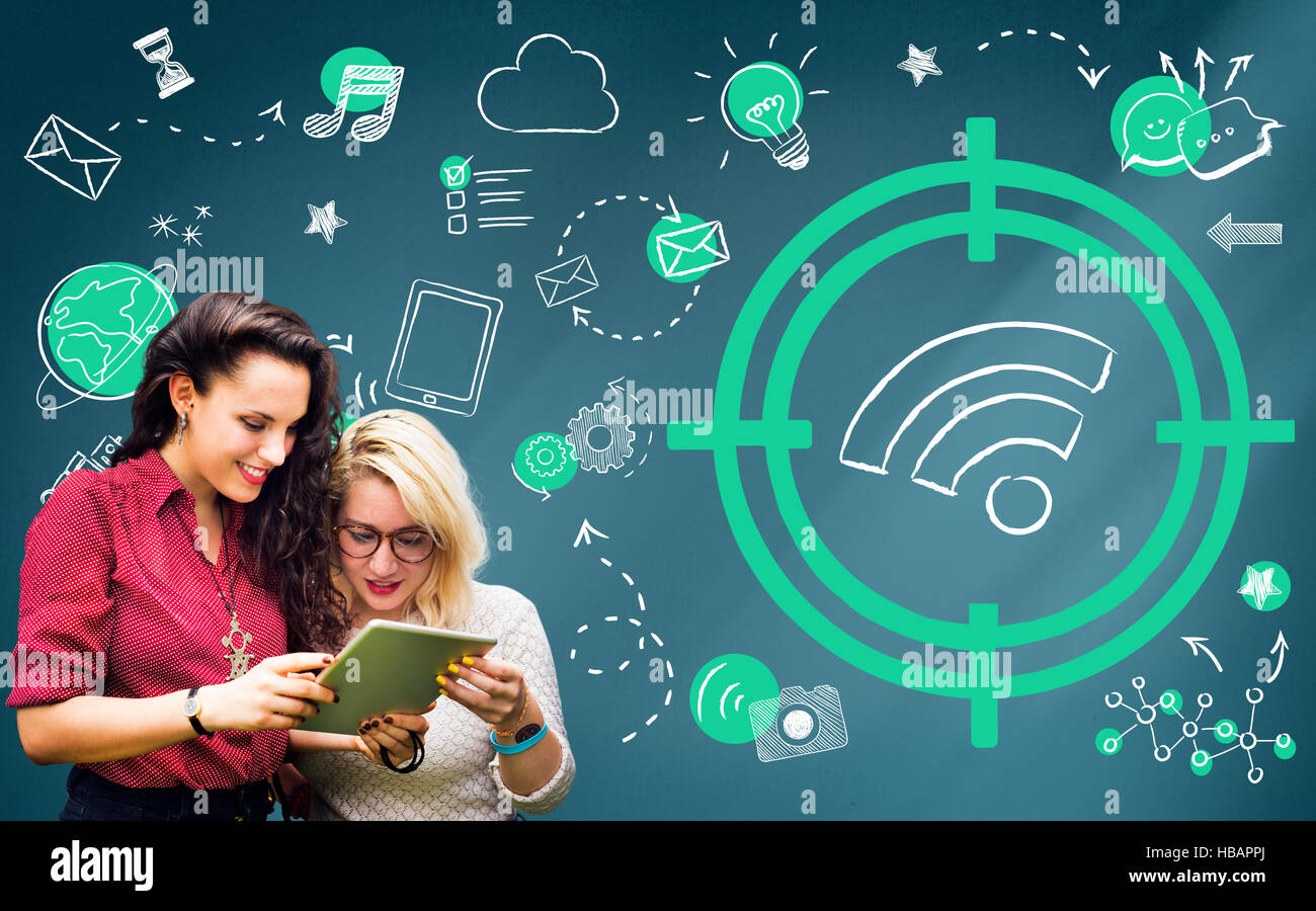 Connection Target Wifi Signal Graphics Concept Stock Photo - Alamy