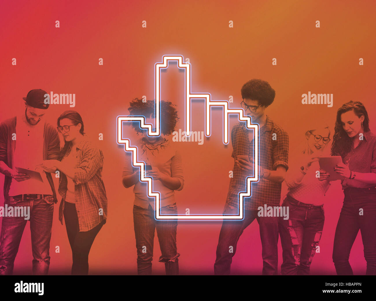 Digital Internet Connection Icon Mouse Pointer Concept Stock Photo - Alamy