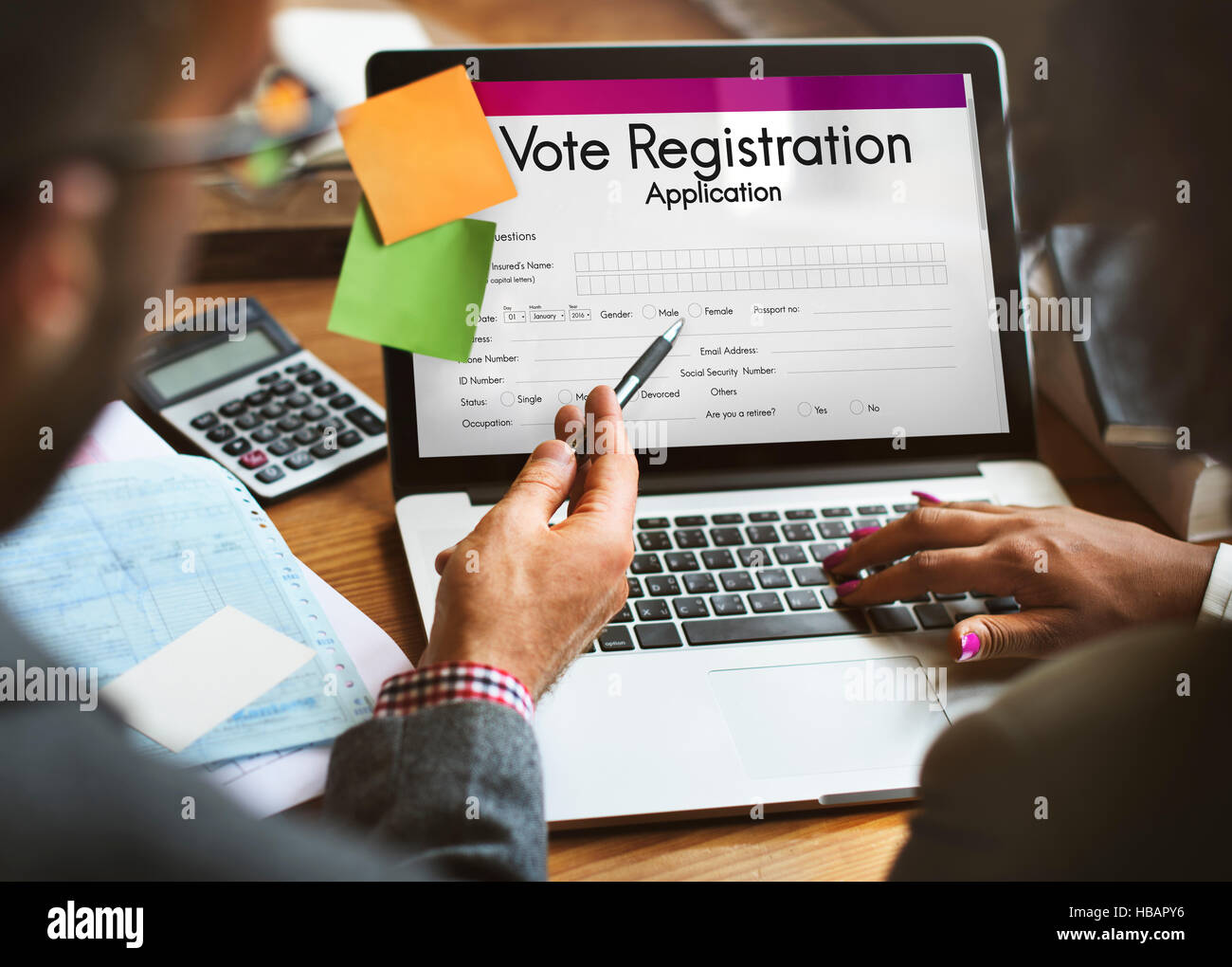 Vote Election Document Filling Concept Stock Photo - Alamy