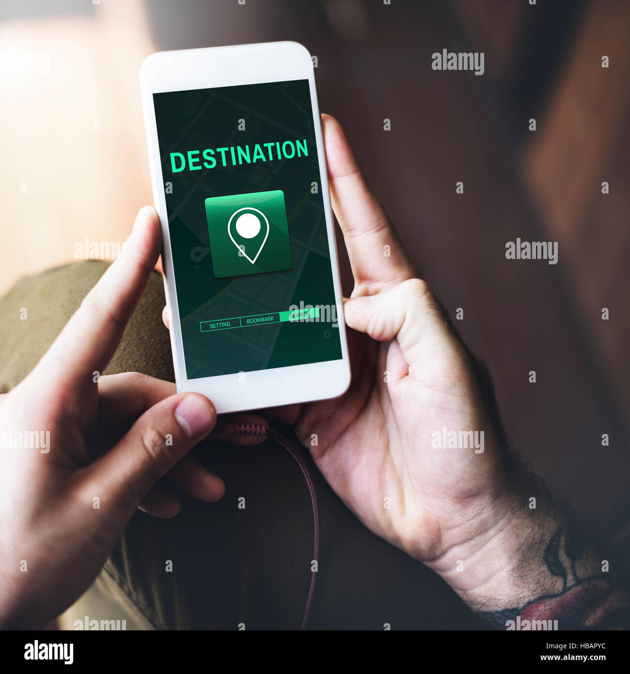 Destination Location GPS Map Concept Stock Photo - Alamy