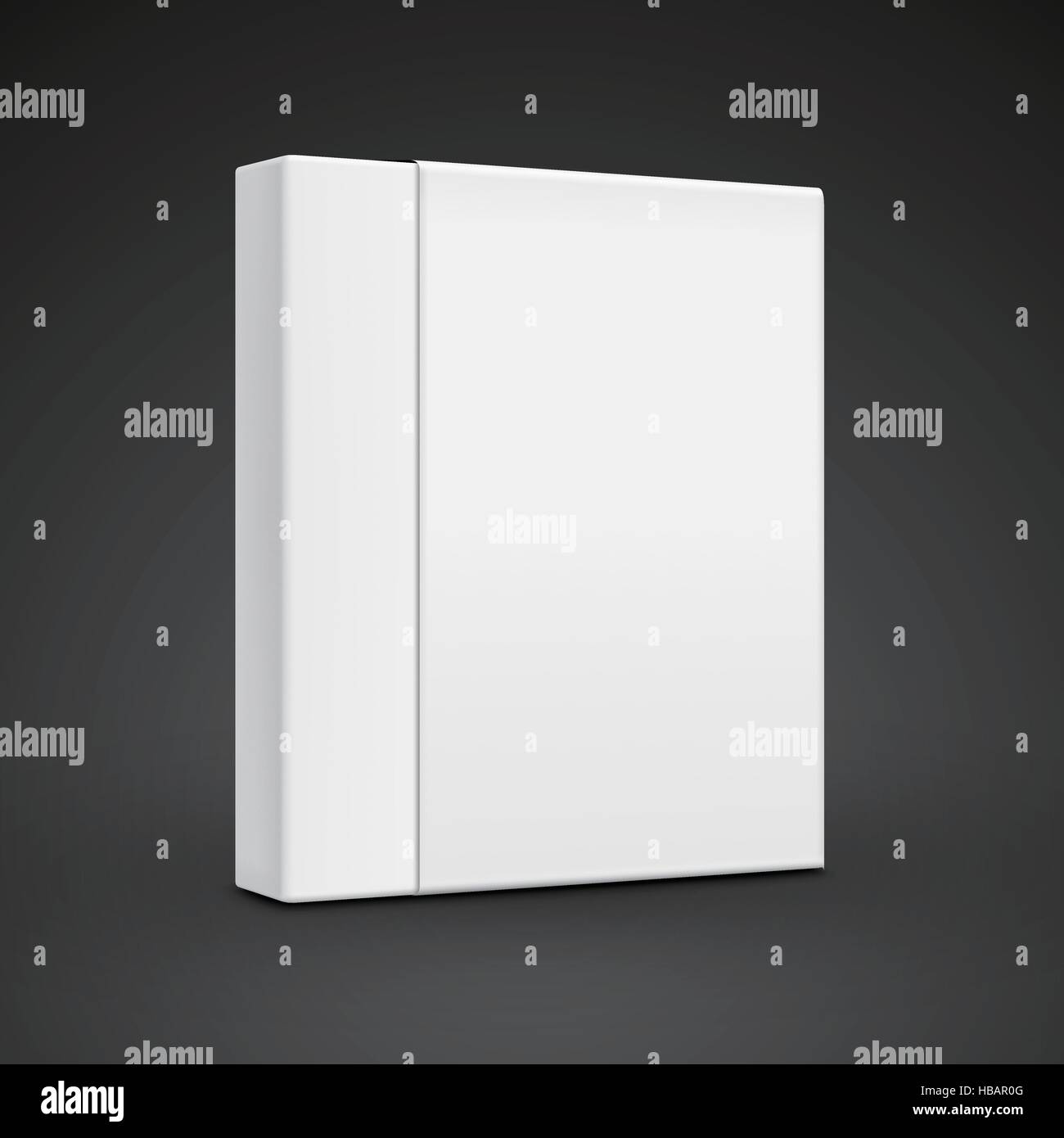 blank paper box template isolated on black background Stock Vector ...