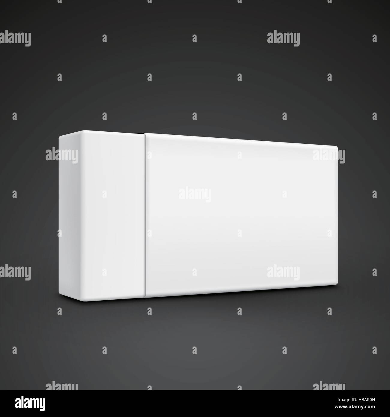 blank paper box template isolated on black background Stock Vector ...