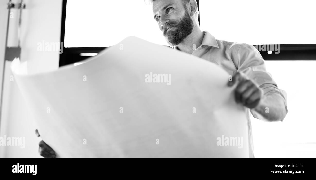 Architect work concept Black and White Stock Photos & Images - Alamy