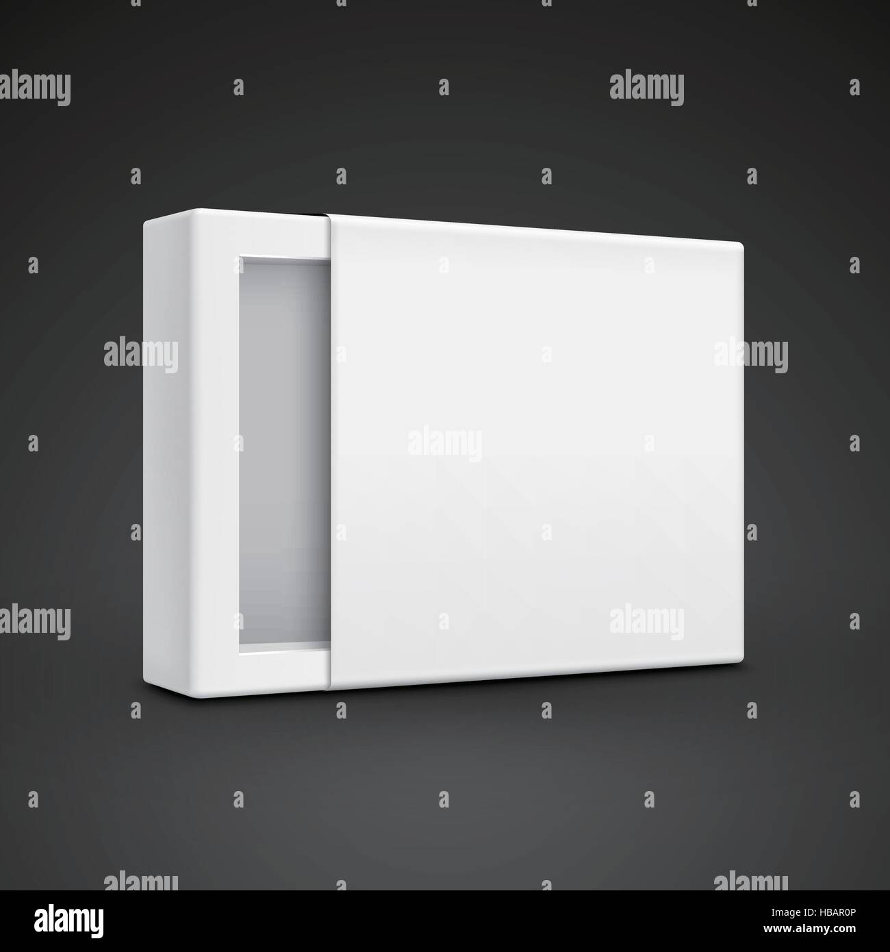 blank paper box template isolated on black background Stock Vector ...